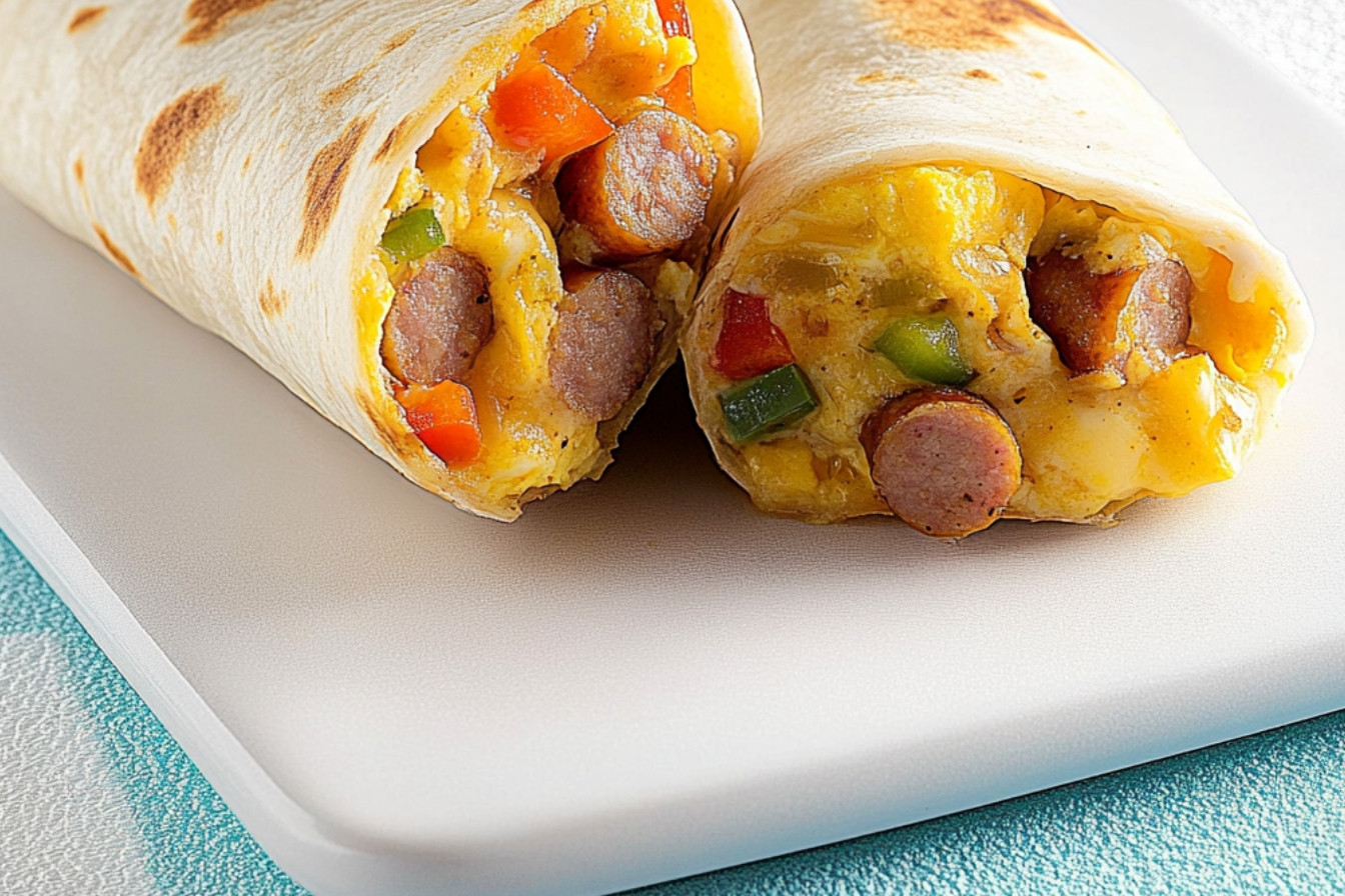 Burritos de desayuno con salchichas - Recetas